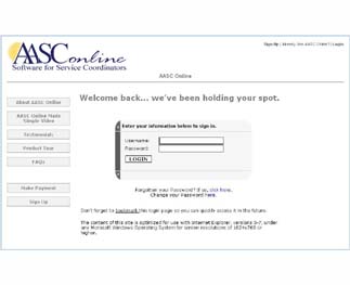 AASC Online | Software for Service Coordinators